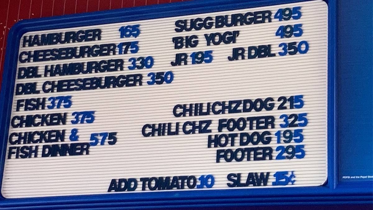 Menu at Hickie's Hamburger Inn fast food, New Boston