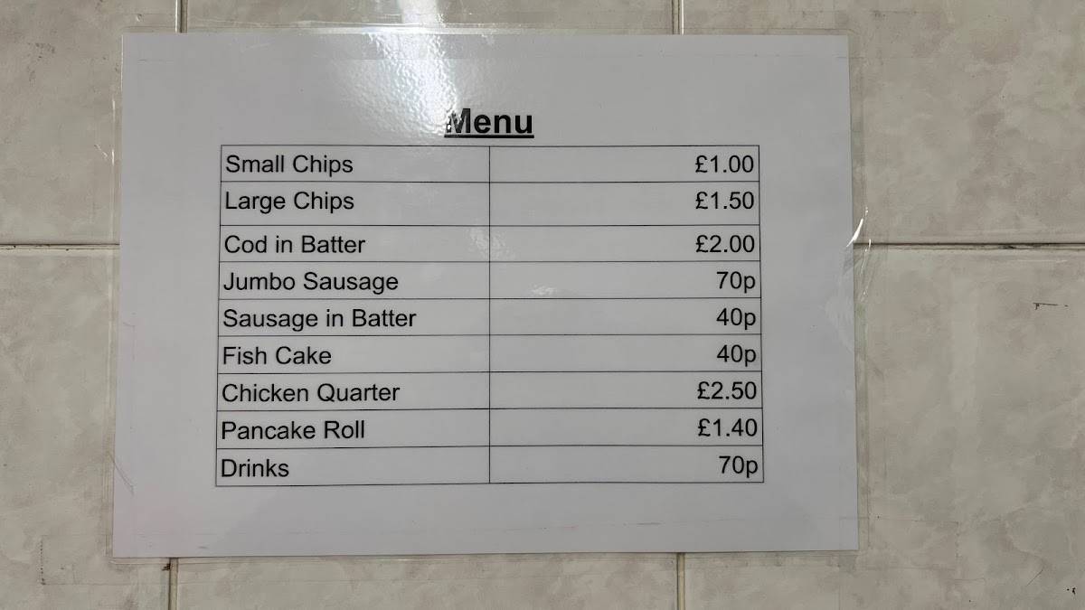 Menu at Kam Too fast food, Portsmouth