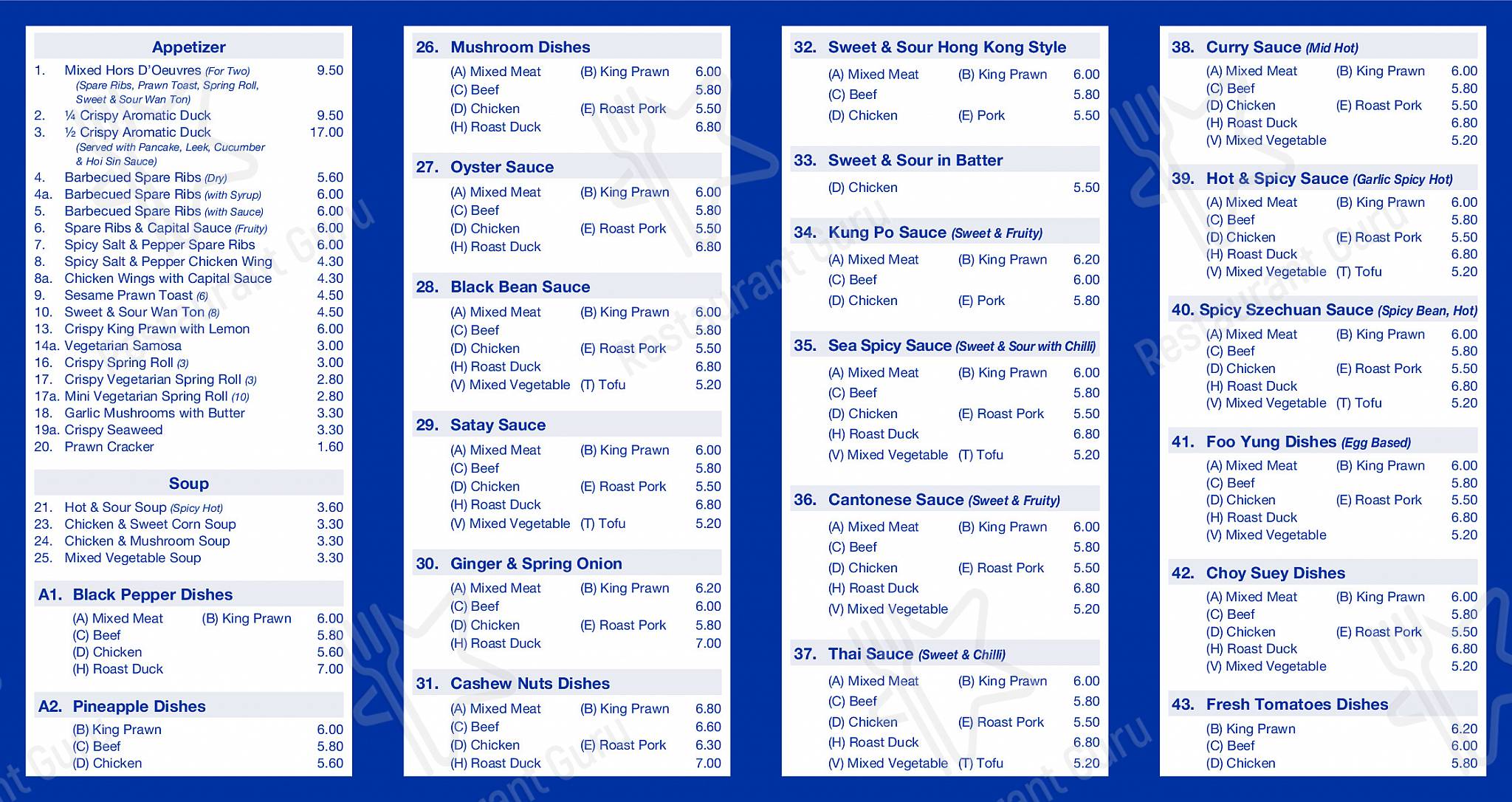Menu at Wonderful Chinese Takeaway fast food, Dronfield