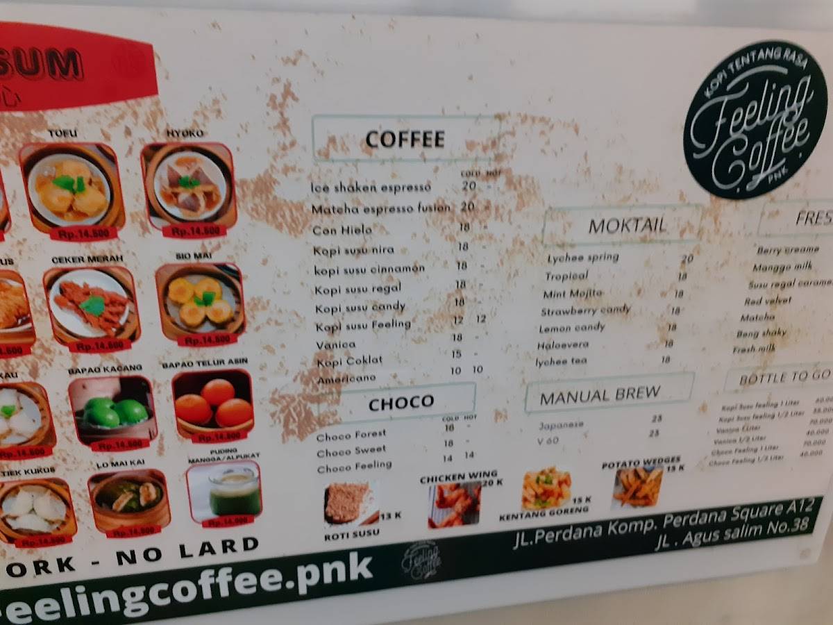 Menu at Feeling coffee 2, Pontianak
