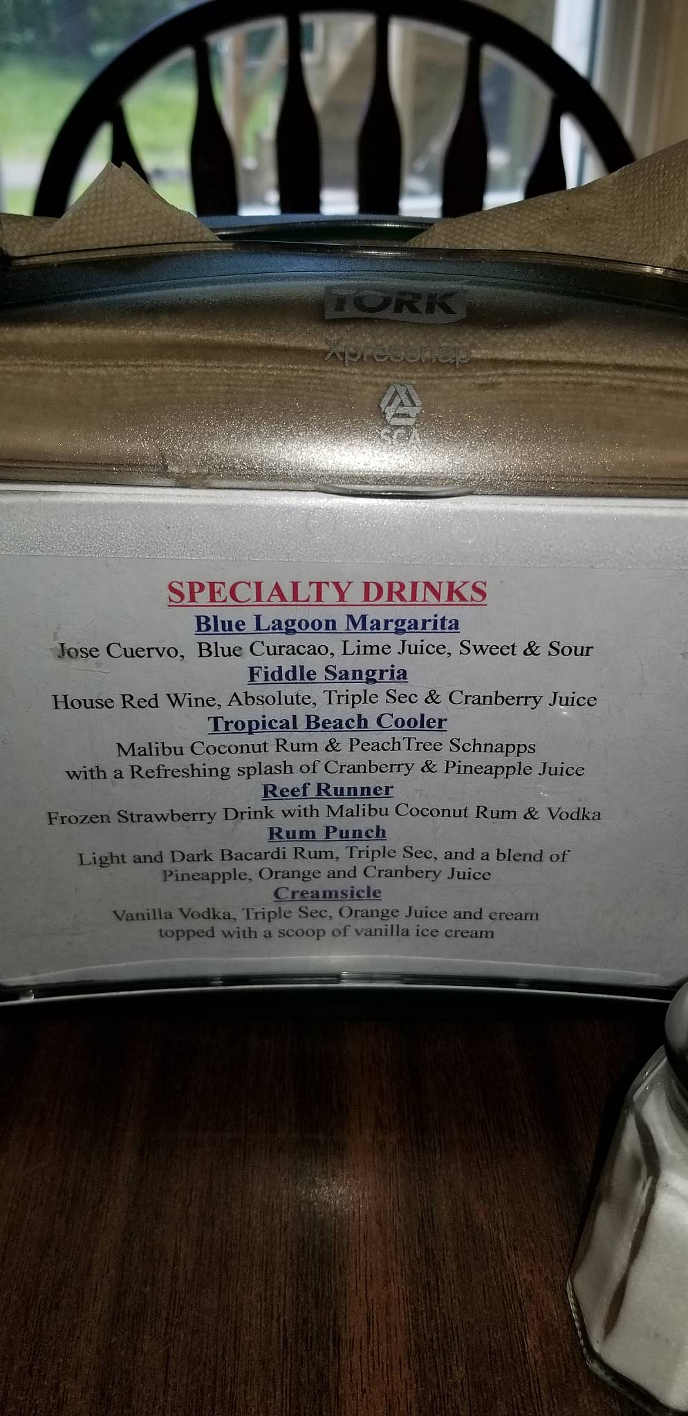 Menu at Fiddle Inn fast food, Northwest Harborcreek
