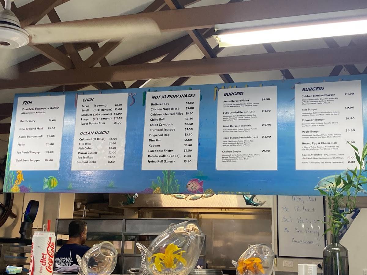 Menu at Fishbowl Takeaway fast food, Mudgeeraba