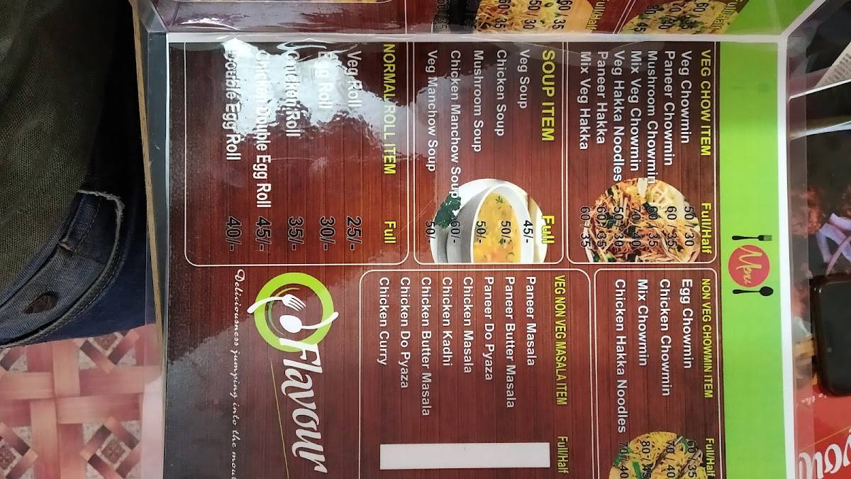 Menu at Flavour, Chaibasa, Bypass Road