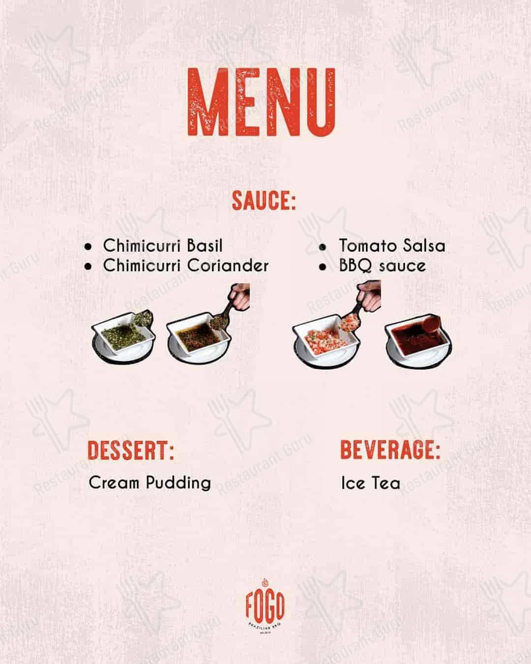 Menu at Fogo Brazilian BBQ - Intiland, Central Jakarta
