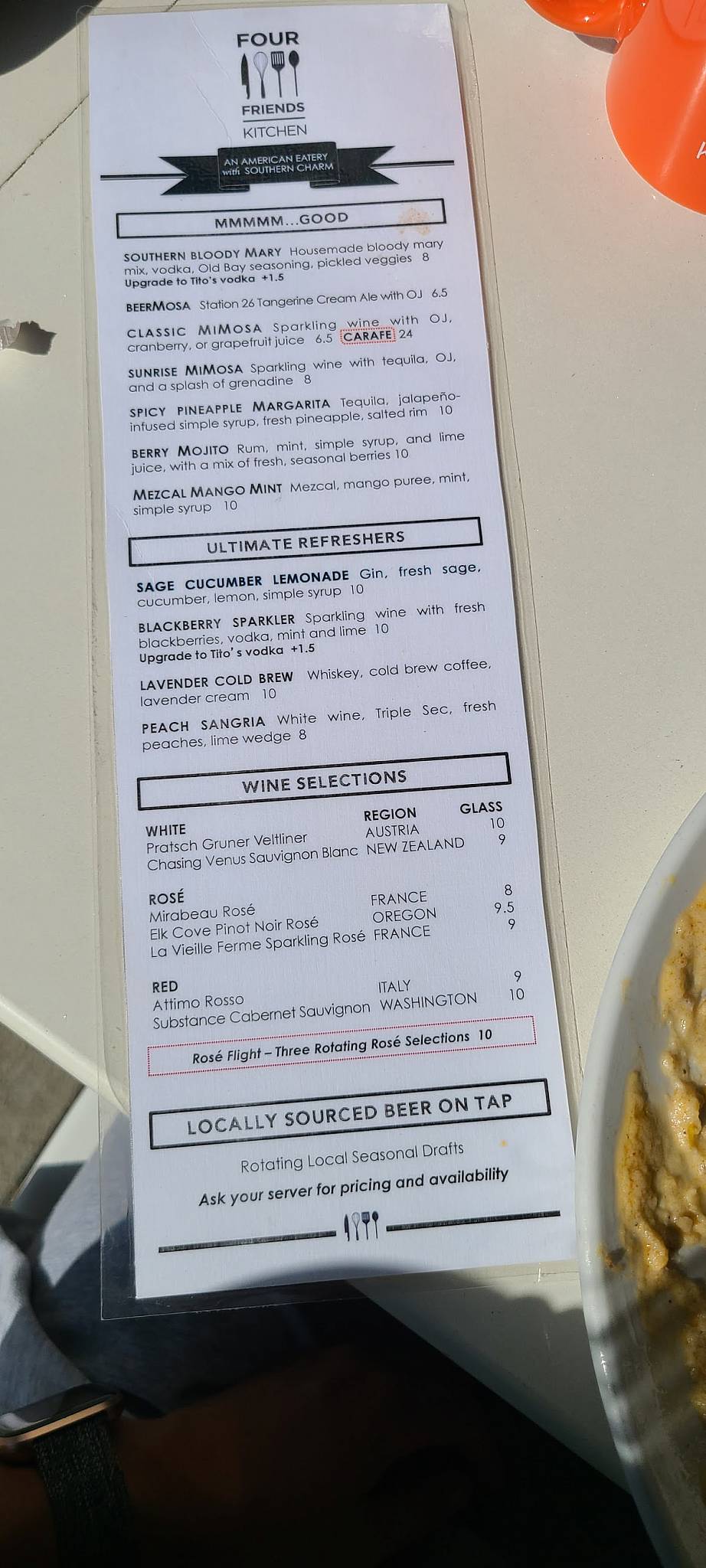 Menu at Four Friends Kitchen restaurant, Denver, Roslyn St