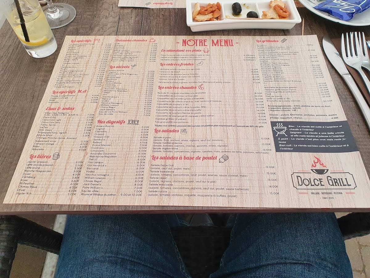 Menu au DOLCE GRILL FRAMERIES-MONS, Frameries