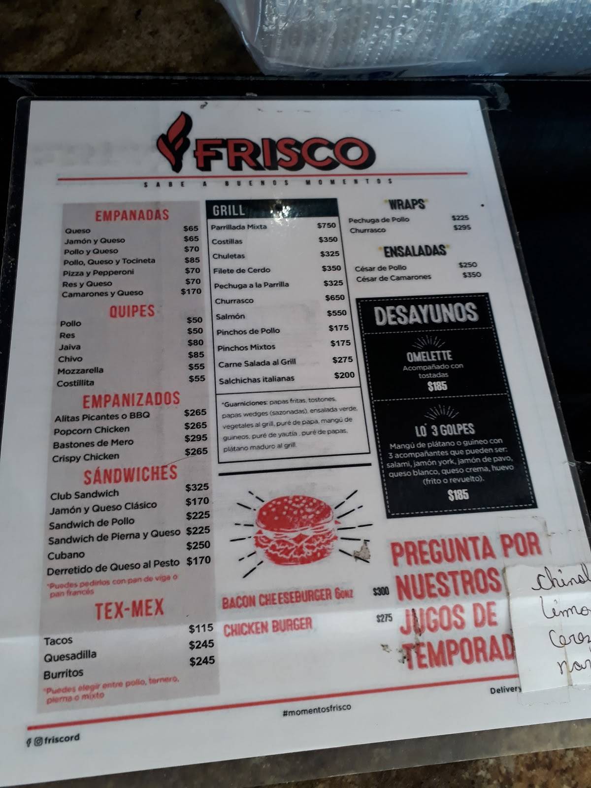 Menu at Frisco Snack & Grill restaurant, Bonao, San Fco De Mac