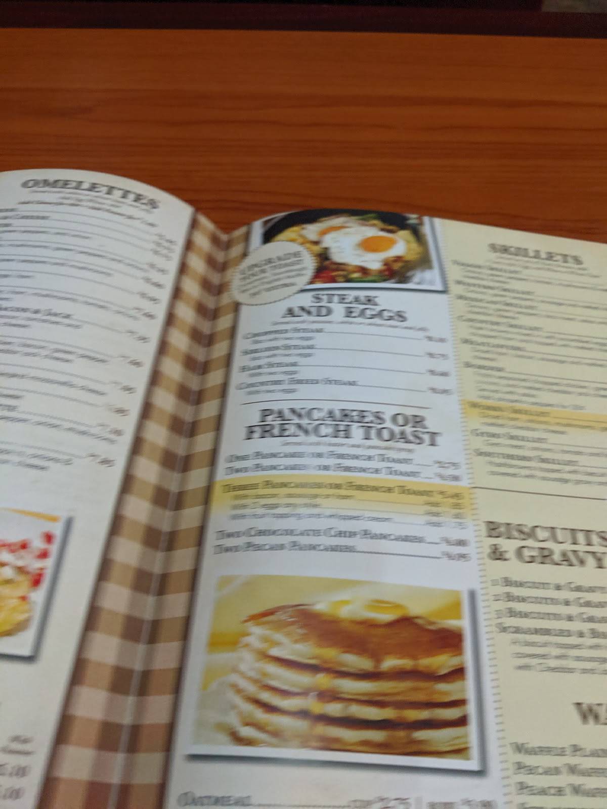 Menu at Frontier Cafe, Grinnell