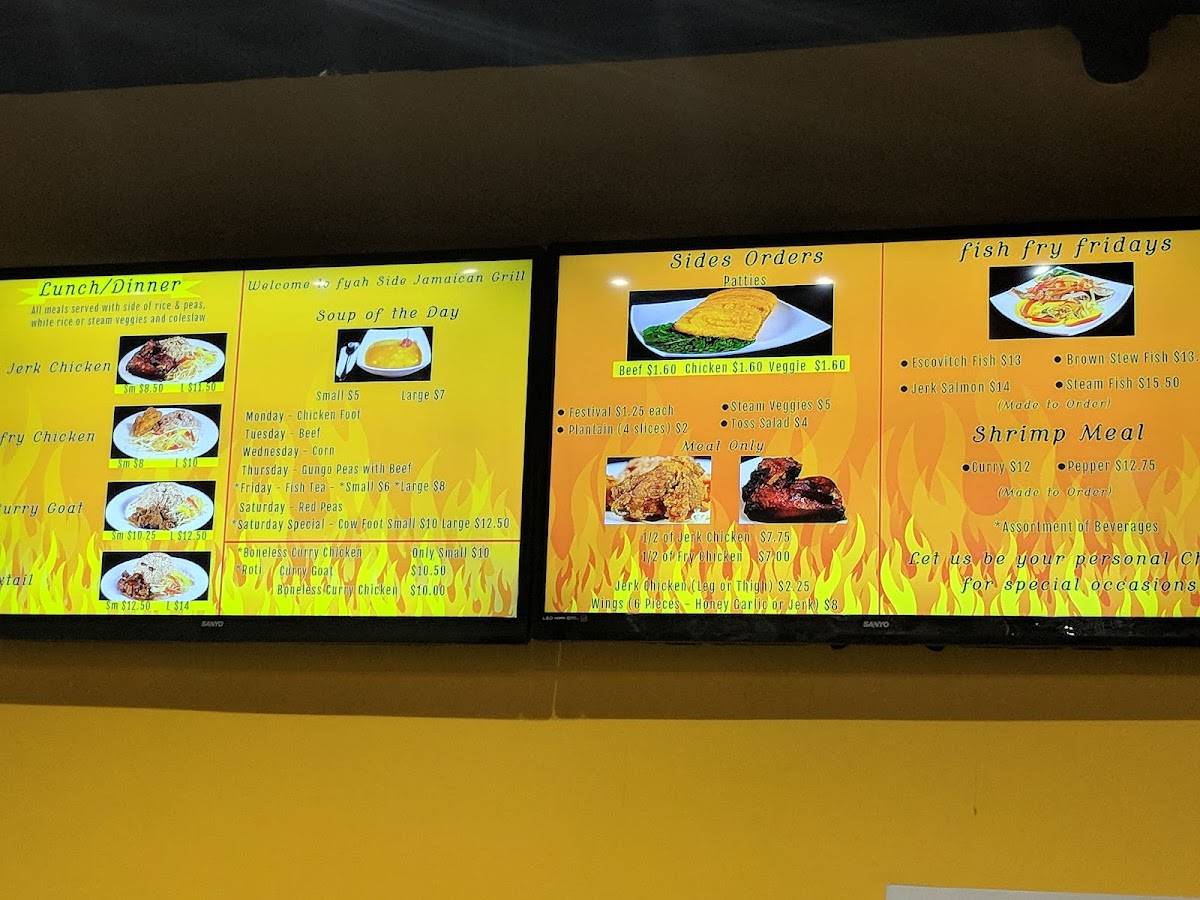 Menu at Fyah Side Jamaican Grill restaurant, Brampton