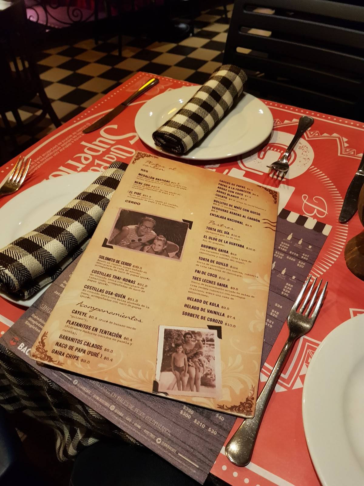 Carta del pub y bar Cumbia House del Gaira, Bogotá