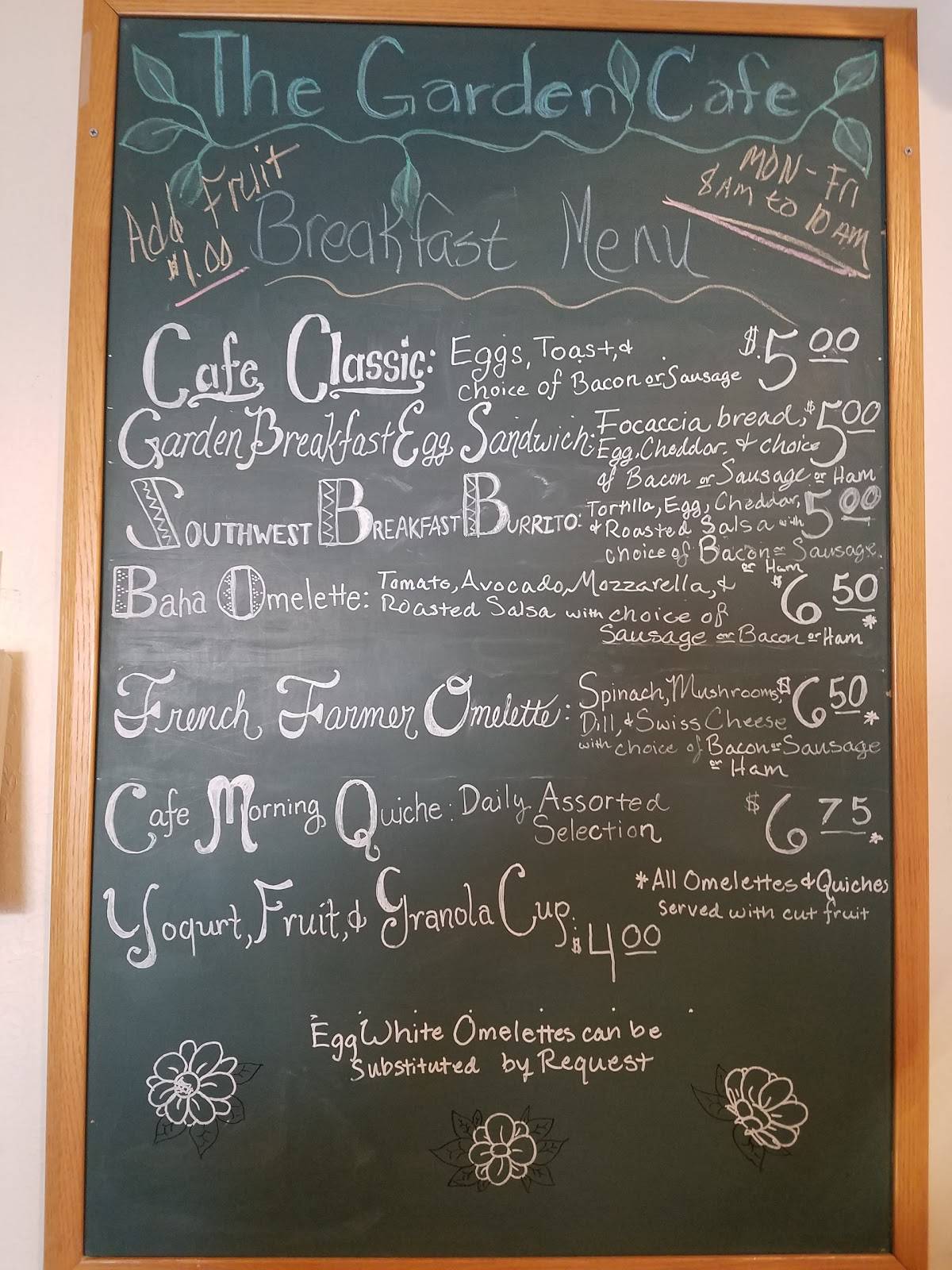 Menu at Garden Cafe at Full Circle Bookstore, Oklahoma City