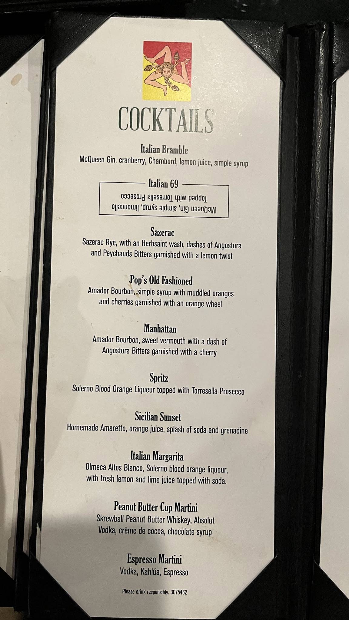 Menu at Gendusa's Italian Eatery pizzeria, Kenner