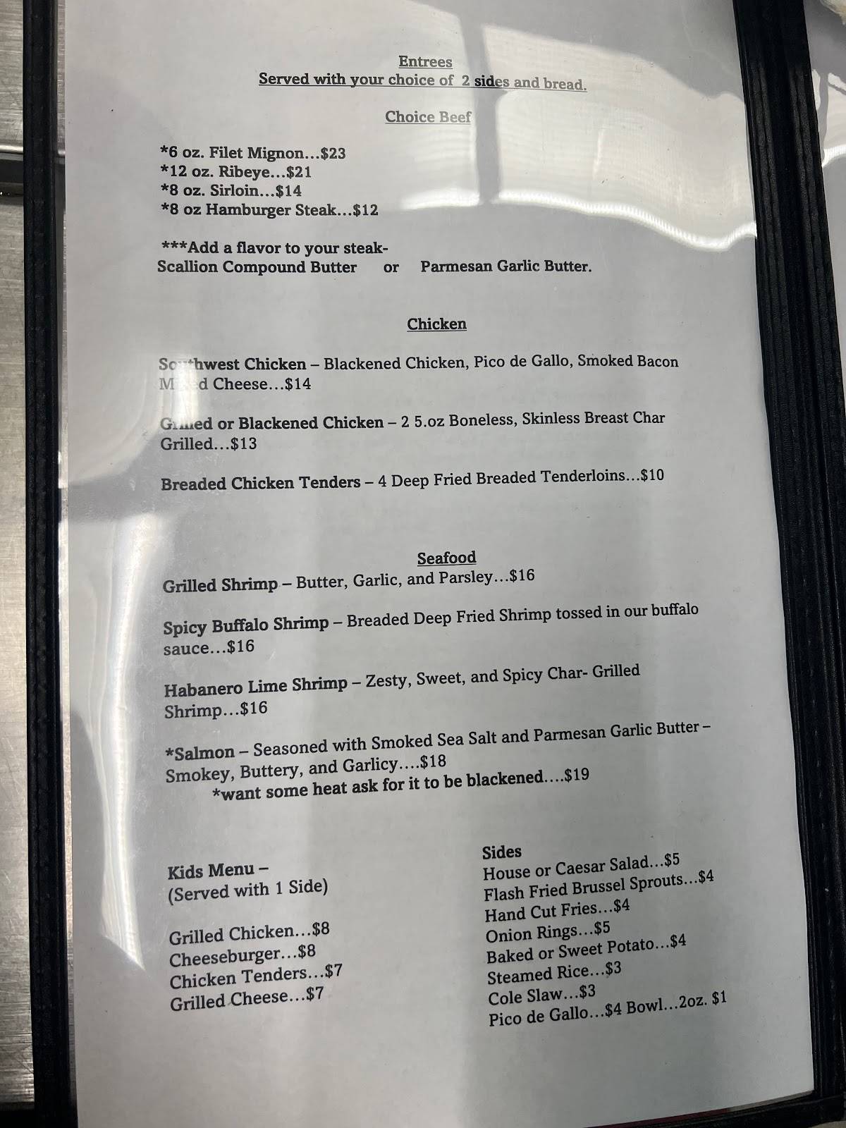 Menu at Generations Casual Dining restaurant, Jonesville
