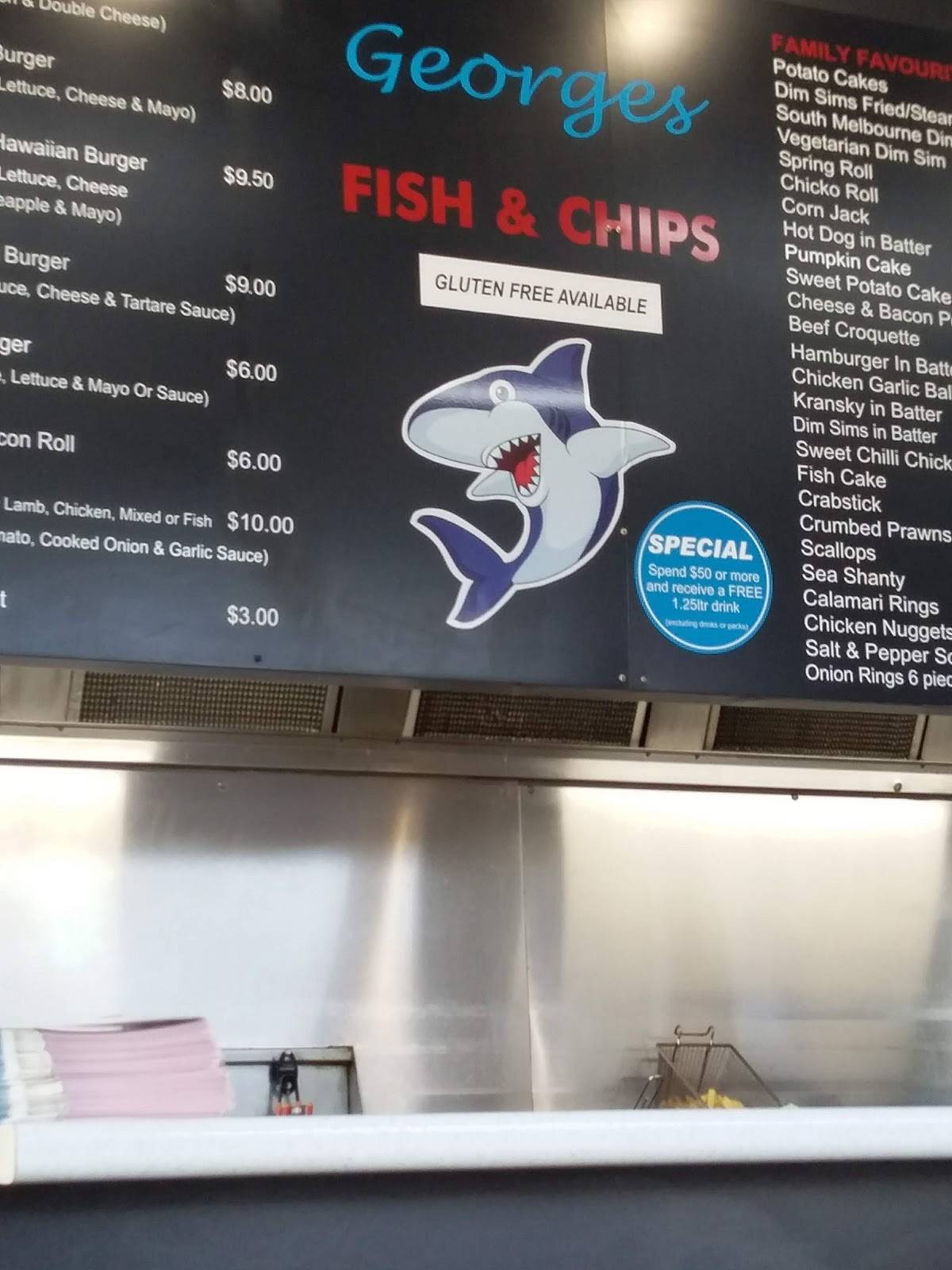 Menu at Georges Fish & Chip Shop fast food, Bacchus Marsh