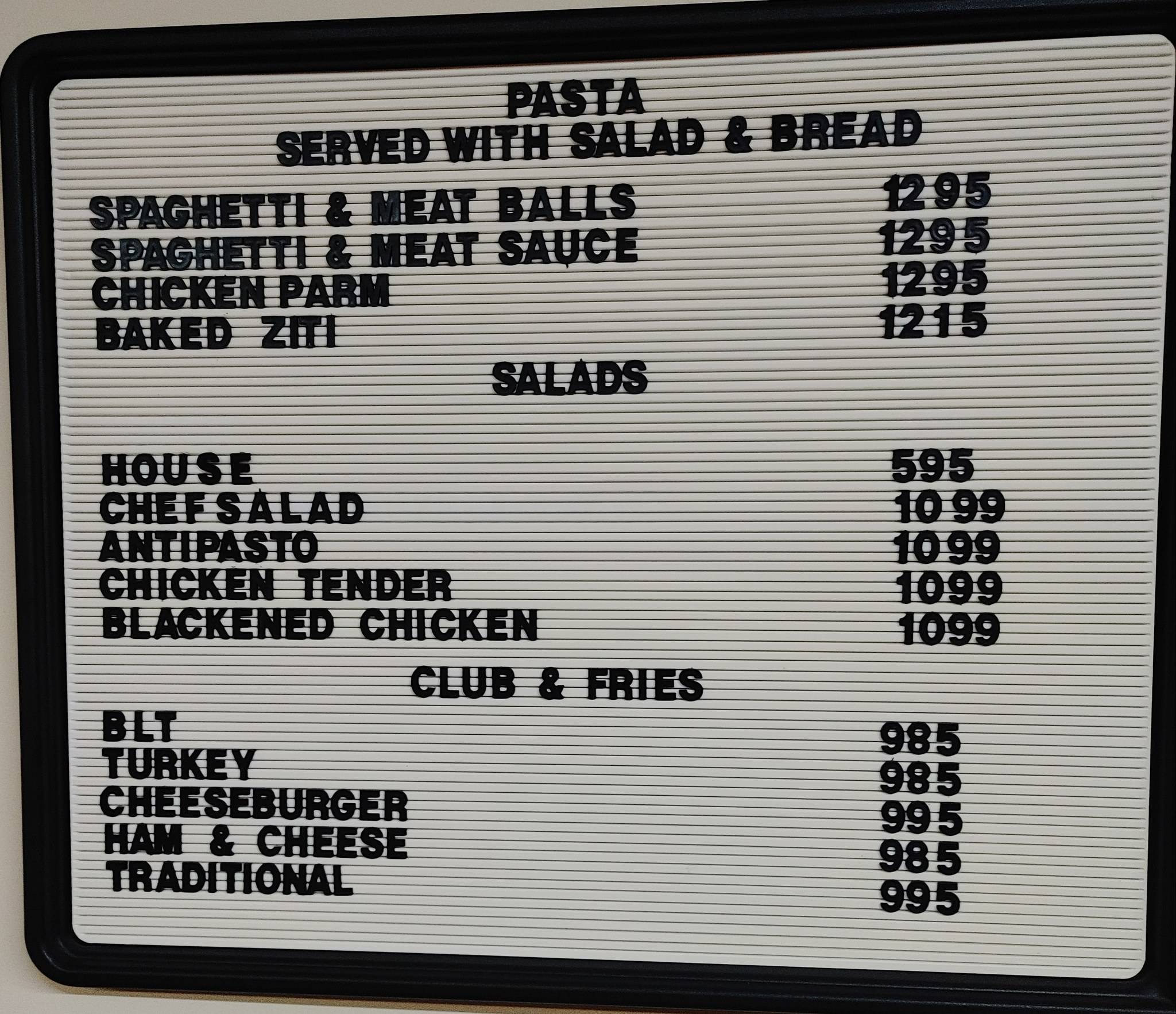 Menu at Georgetown Family Pizza pizzeria, Georgetown