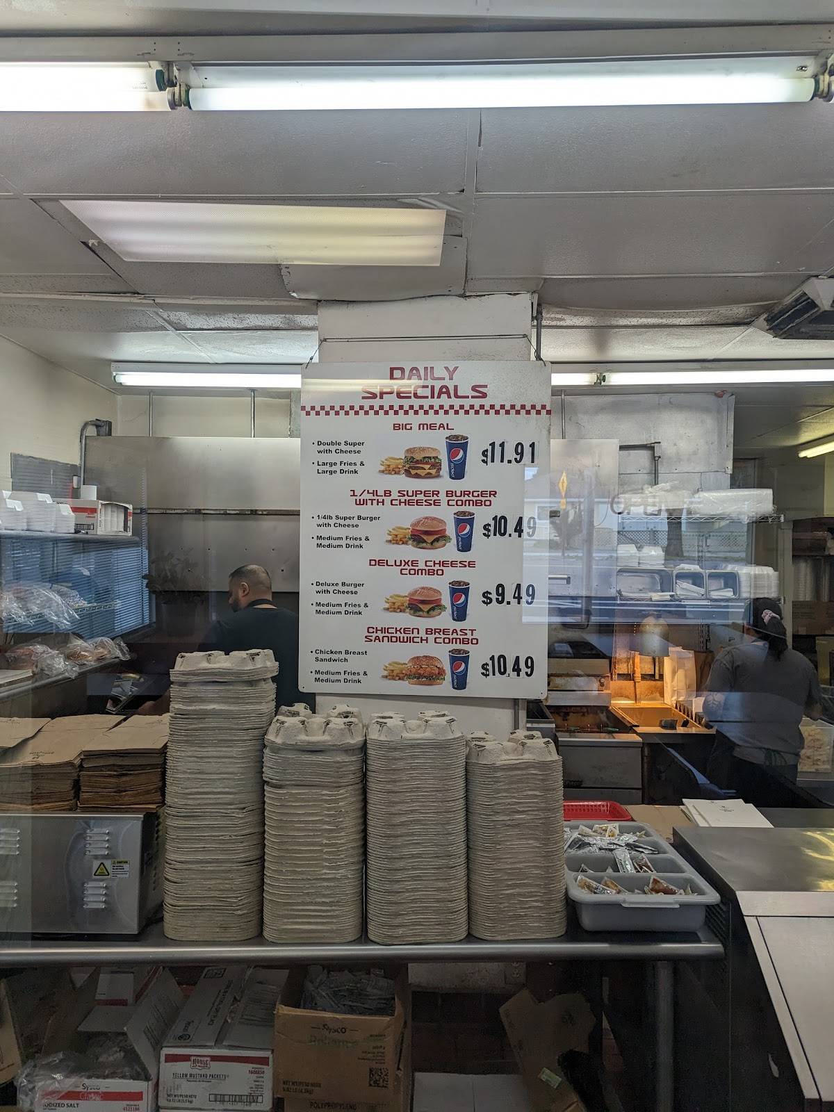 Menu at Super Burger Drive-in restaurant, Gilroy