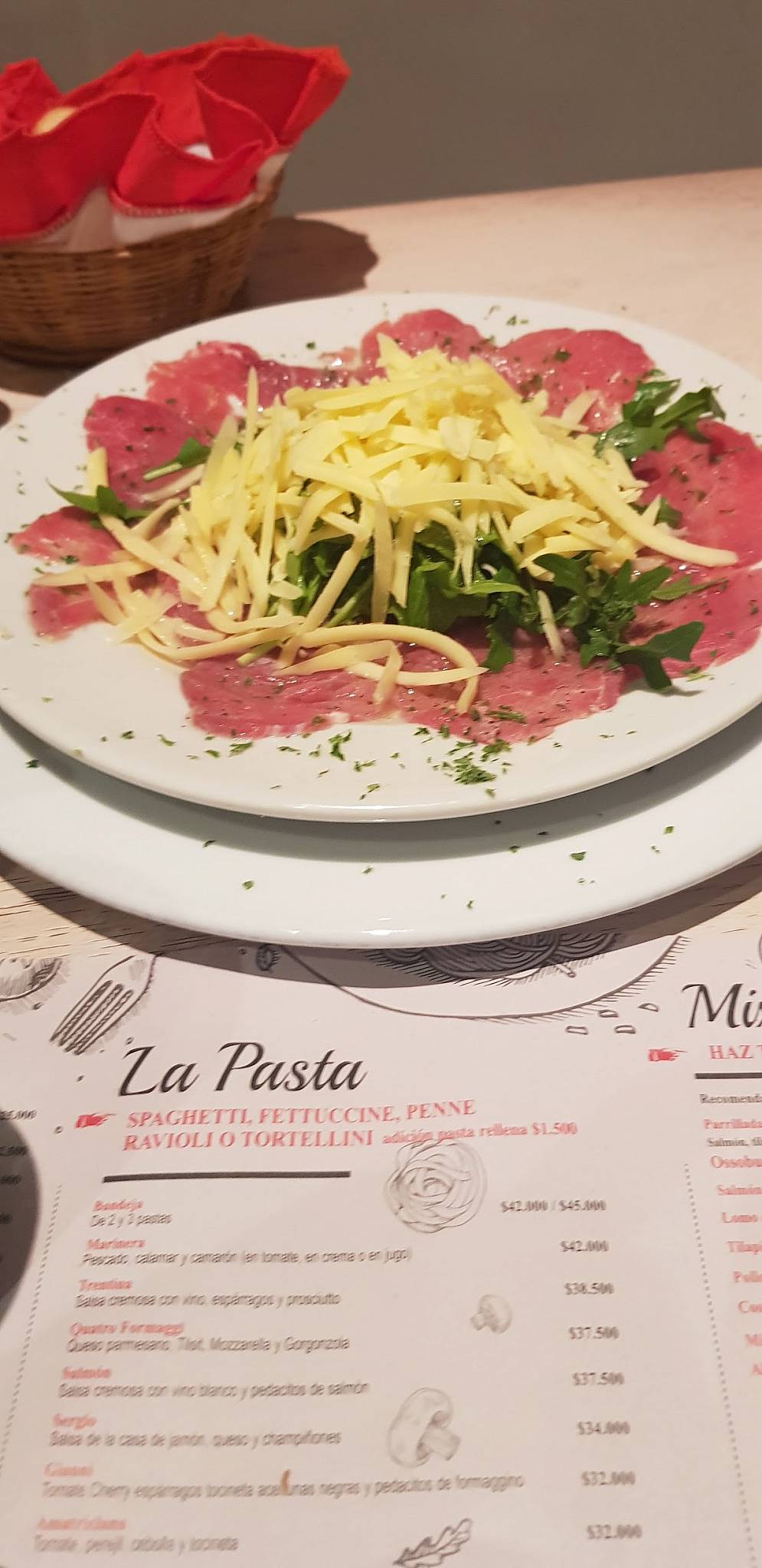 Carta del restaurante Giuseppe Verdi, Bogotá, Cl. 58 #5-35