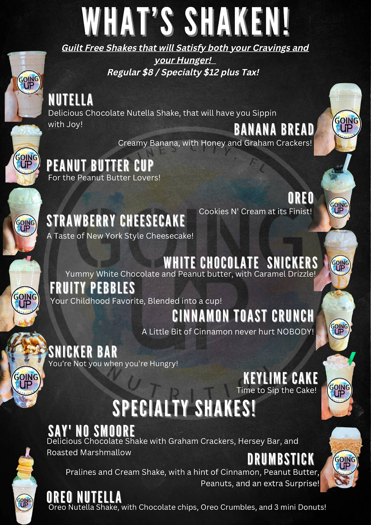 Menu at Going Up Nutrition pub & bar, Haines City