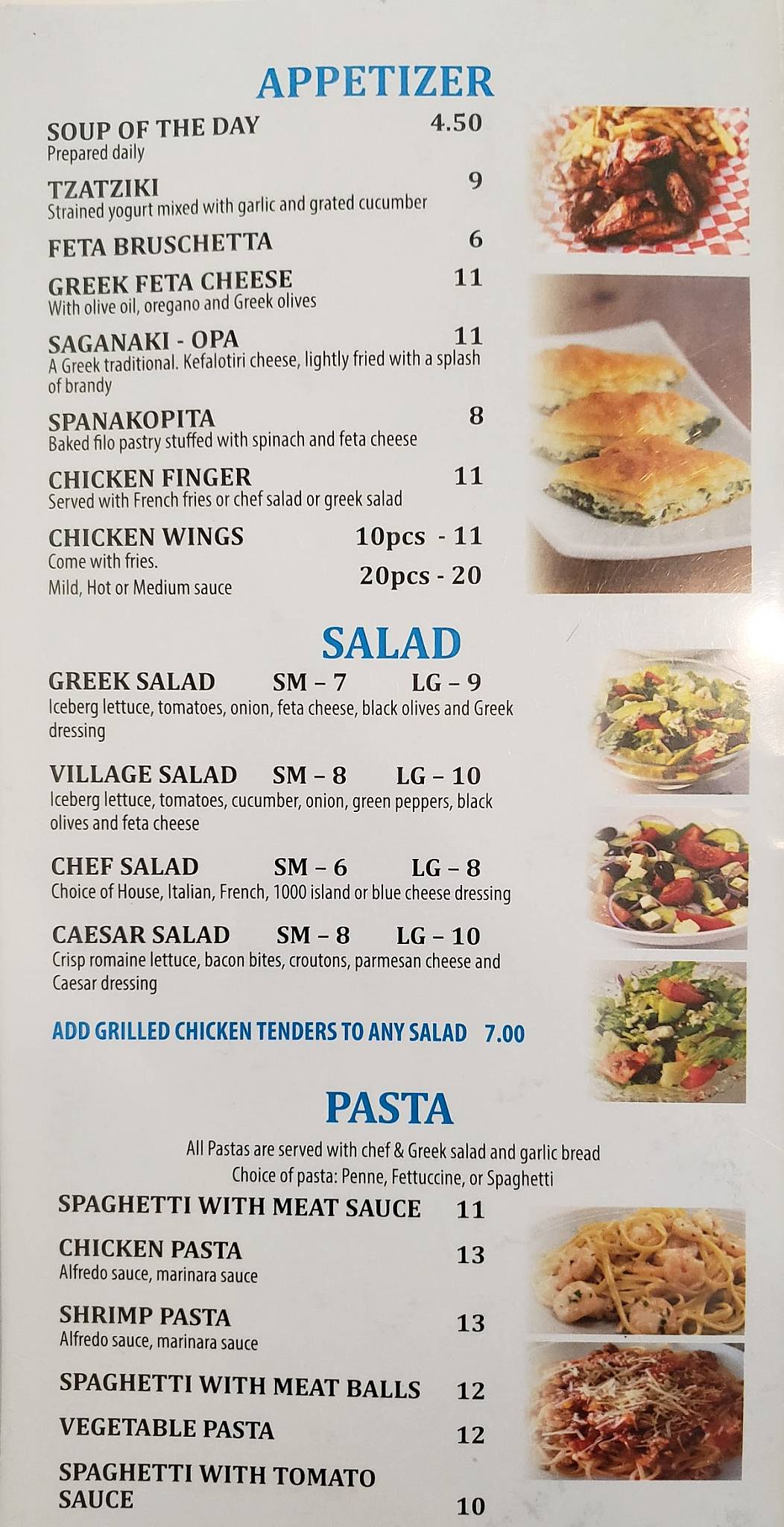 Menu at Golden Diner restaurant, Toronto