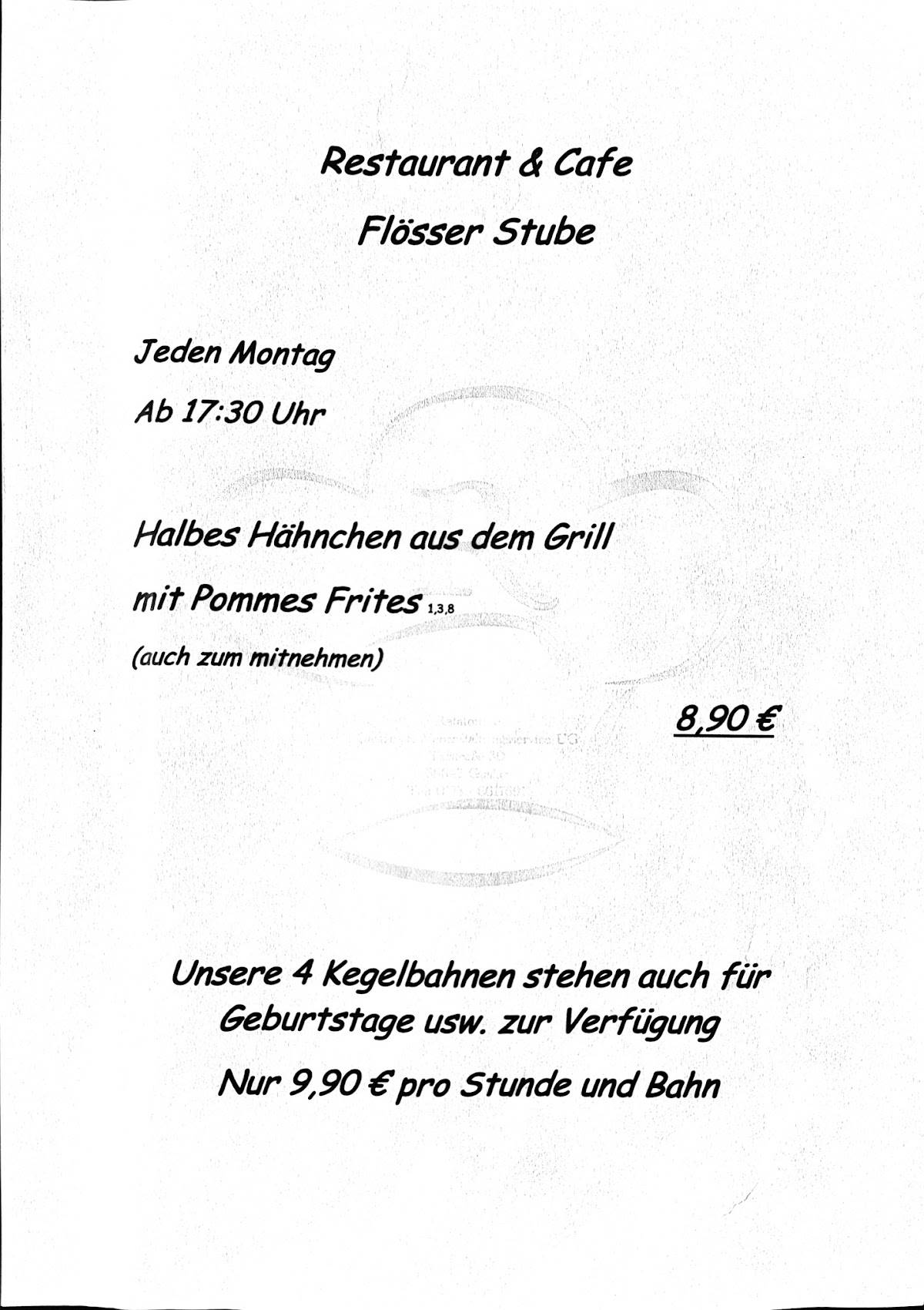 Speisekarte von Flösser Stube Oker restaurant, Goslar