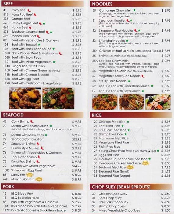 Menu at Gourmet Express restaurant, Toronto, Kipling Ave