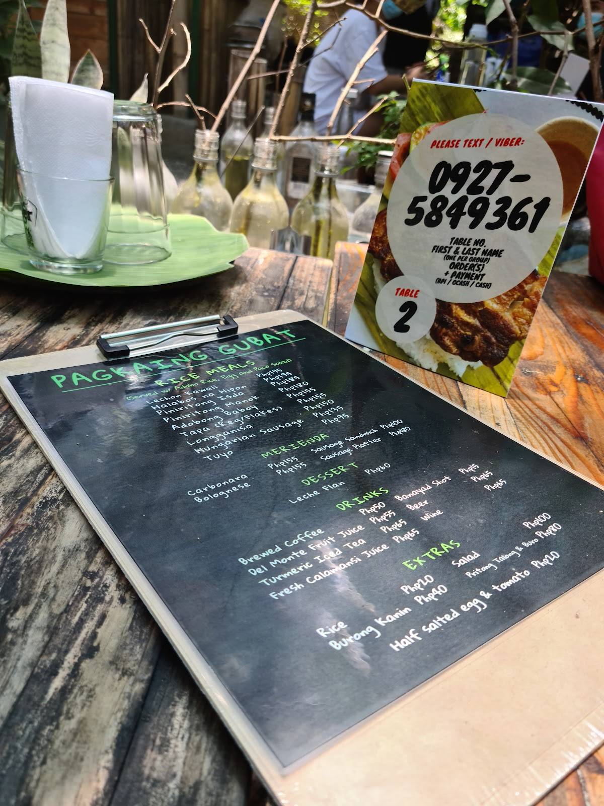 Menu at Gubat QC restaurant, Quezon City