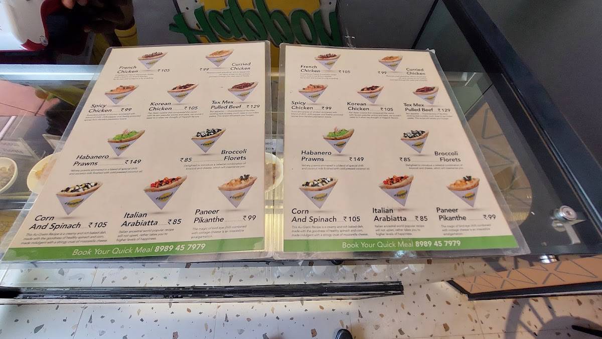 Menu at Happoh - West Fort, Thrissur