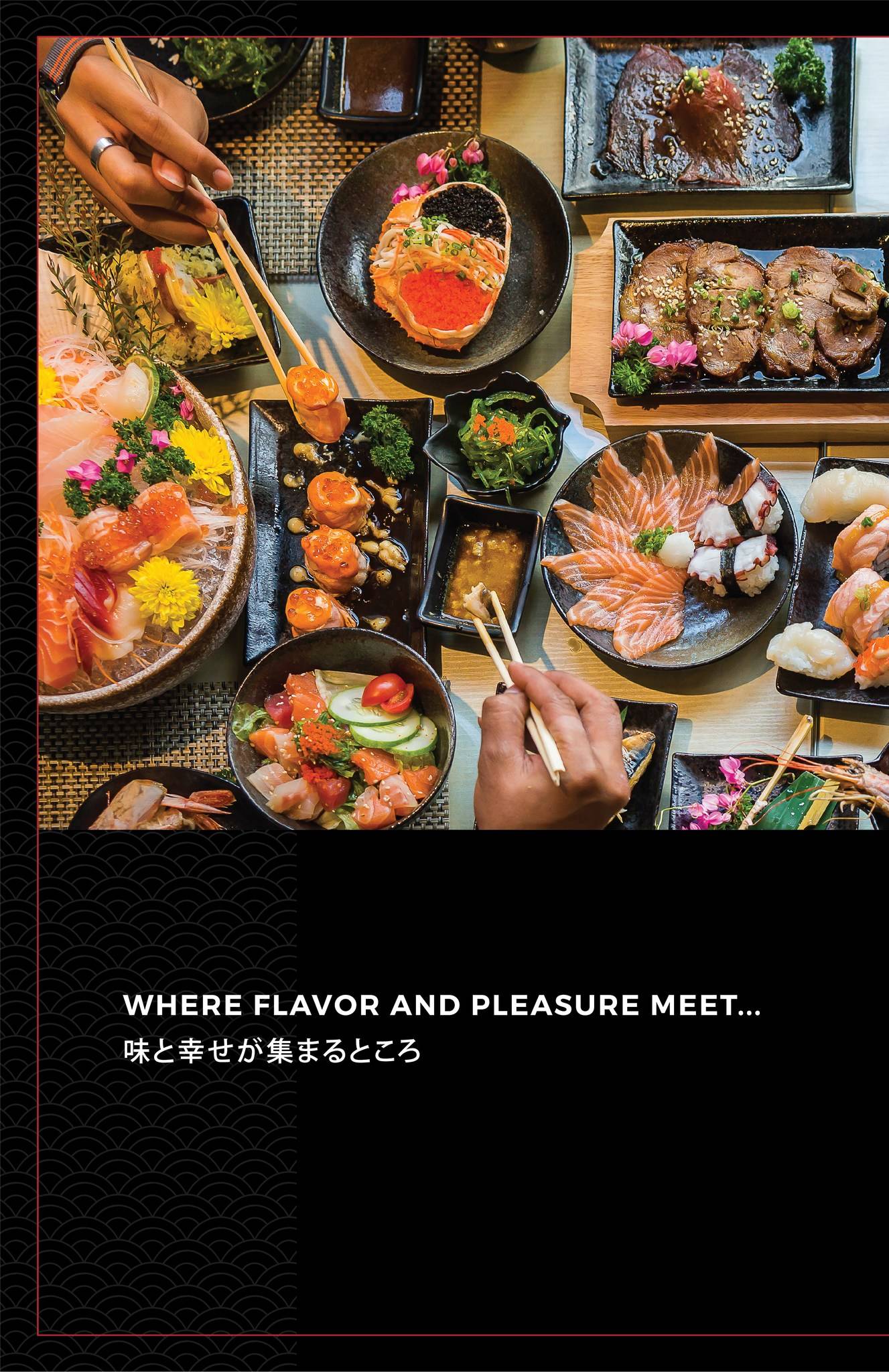 Menu at Haru Japanese buffet restaurant, Pattaya City