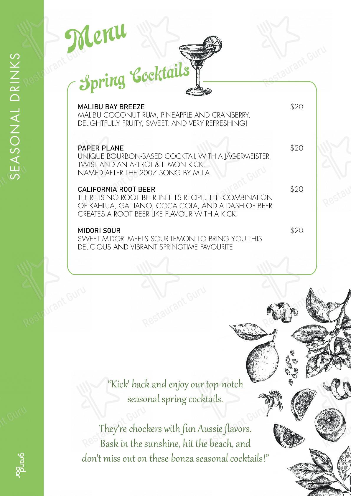 Menu at Hector's Modern Australian Kitchen restaurant, Goolwa