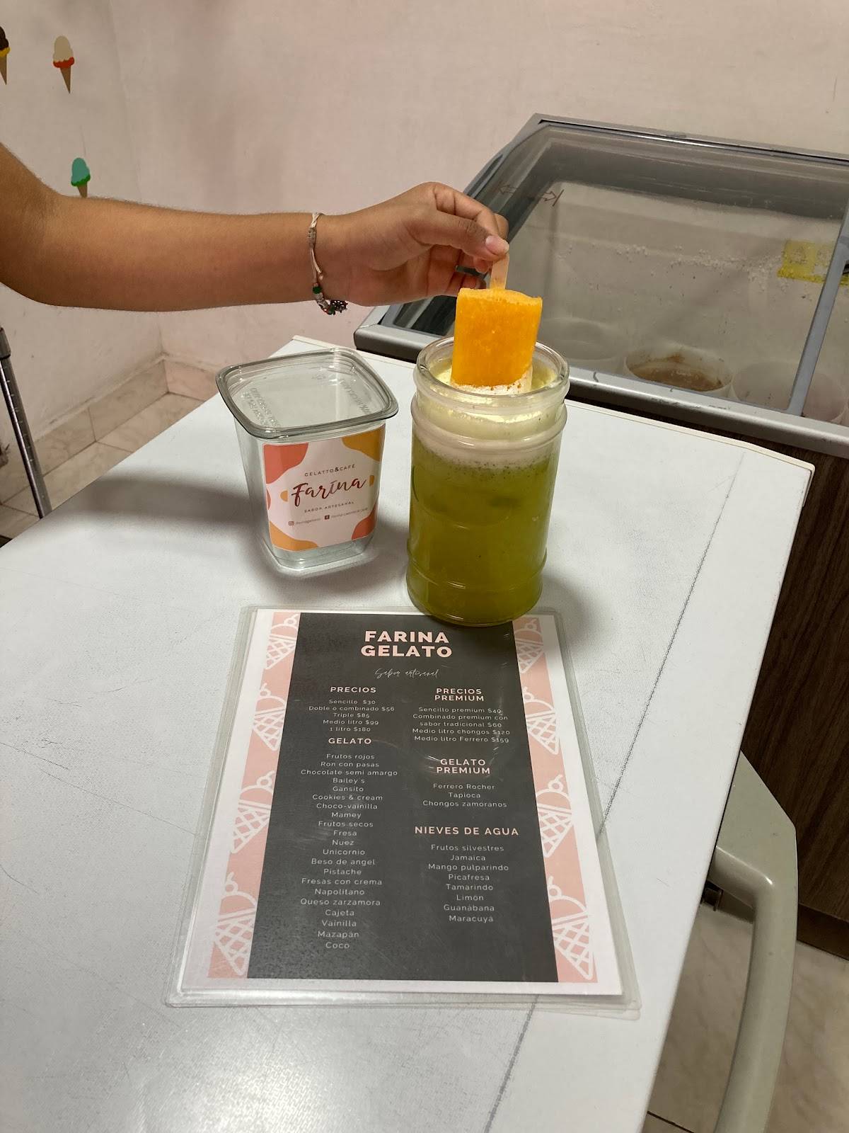 Menu at Farina Helado & Café, Temixco