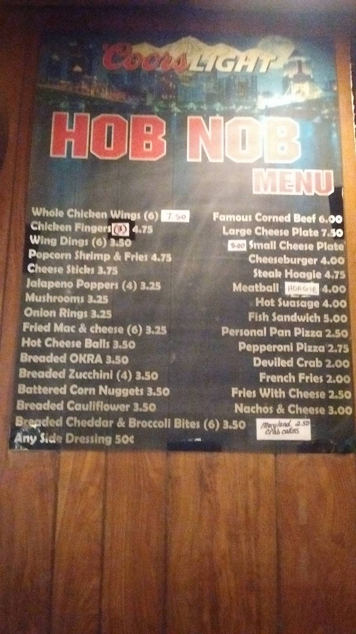 Menu at Hob Nob-Pearl's Cafe 2, West Mifflin