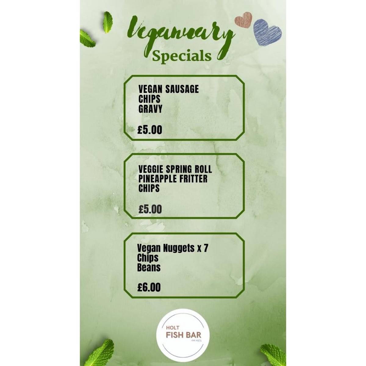 Menu at Holt Fish Bar, Holt