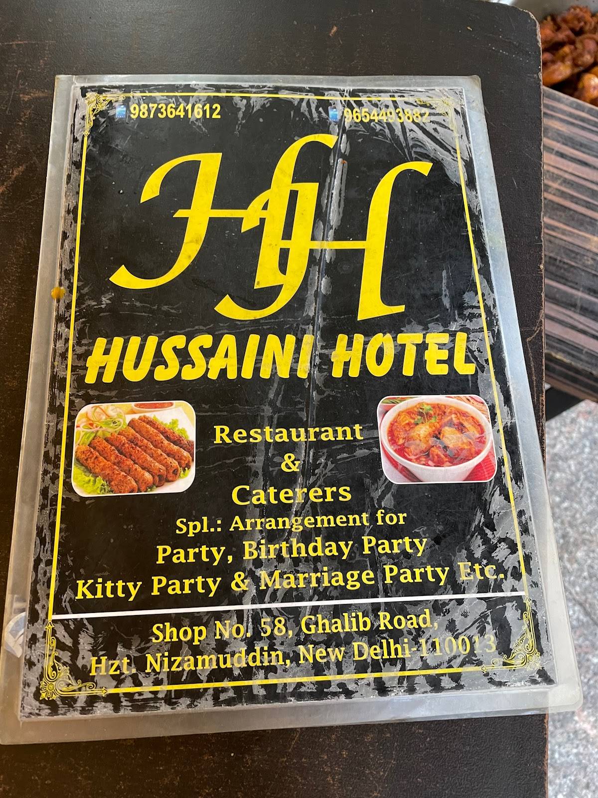 Menu at Hussaini Hotel, New Delhi, 58