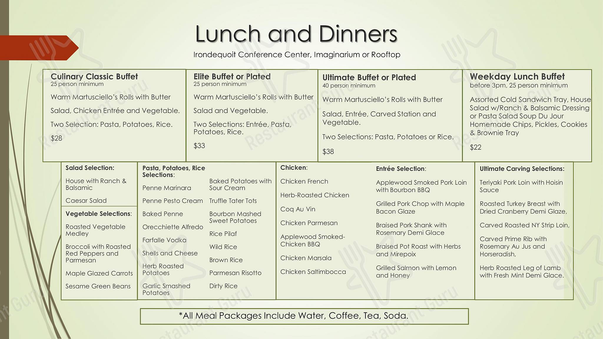 Menu at I-Square restaurant, Irondequoit, 400 Bakers Park