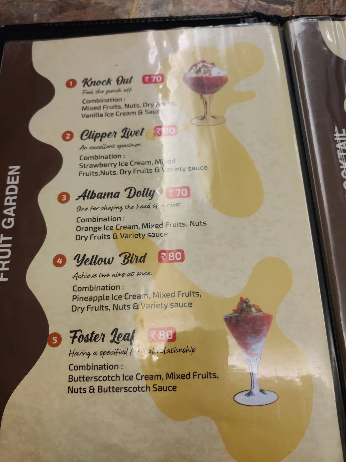 Menu at Ice Magic Ice Cream Parlour, Kurnool
