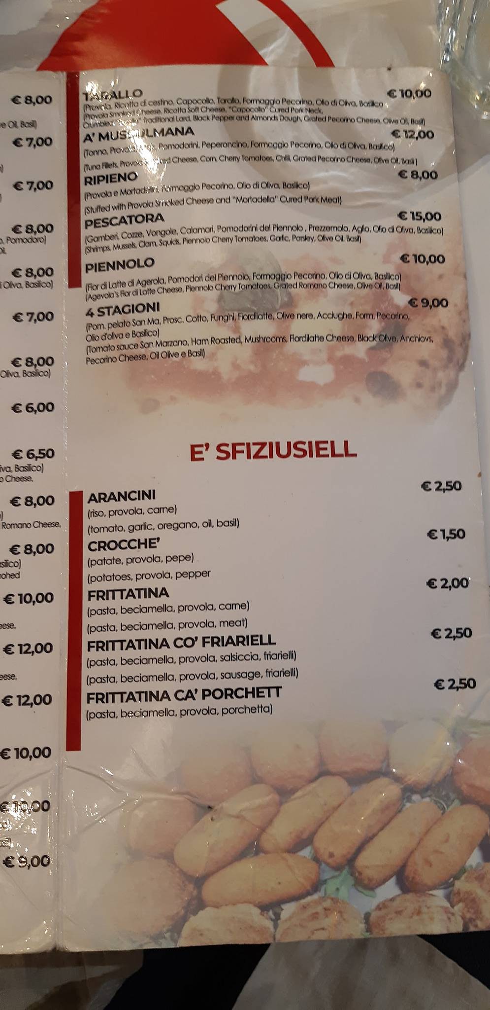 Menu da Il Miracolo pizzeria, Napoli