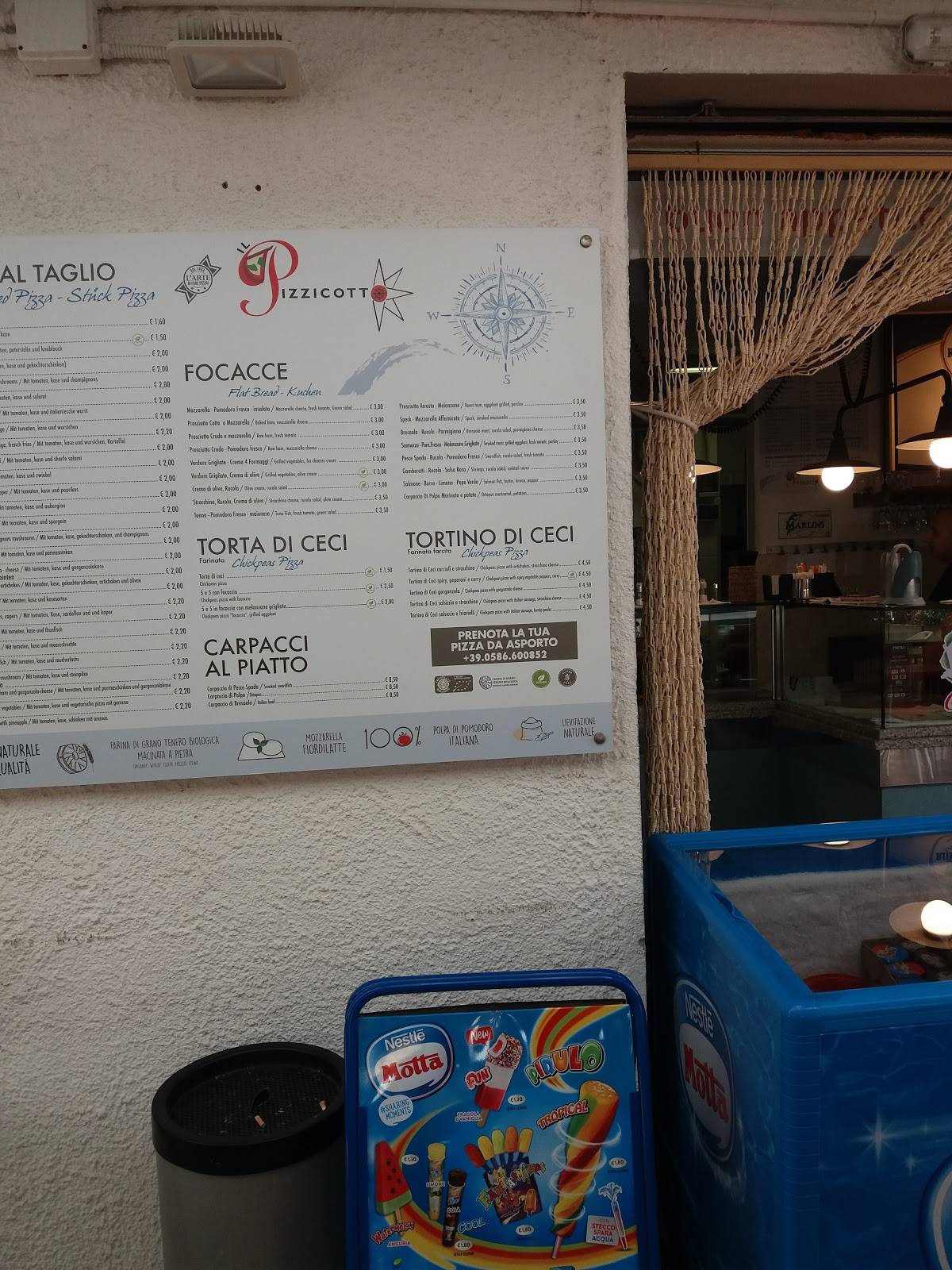 Menu da Il Pizzicotto pizzeria, Marina di Bibbona