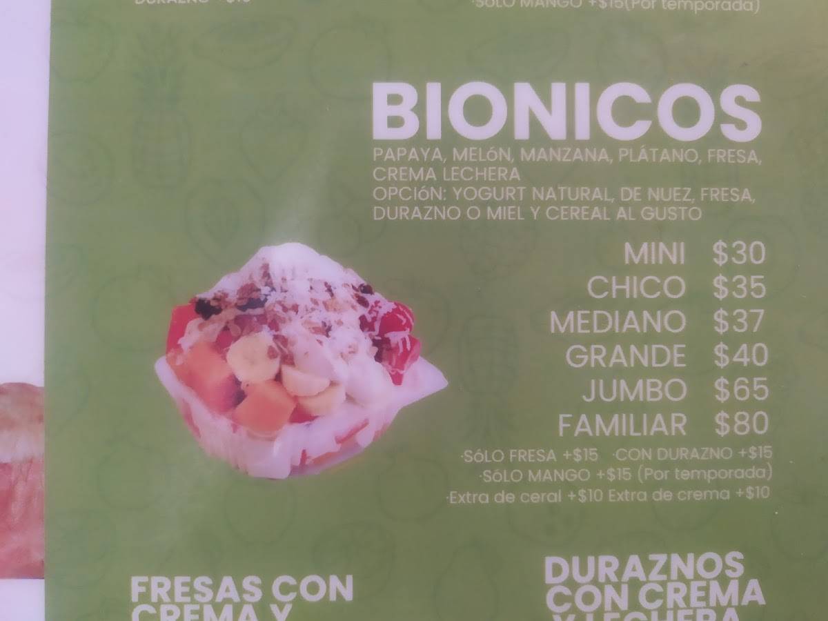 Carta del pub y bar Jugos y Chocos Tony, Aguascalientes, Av ...