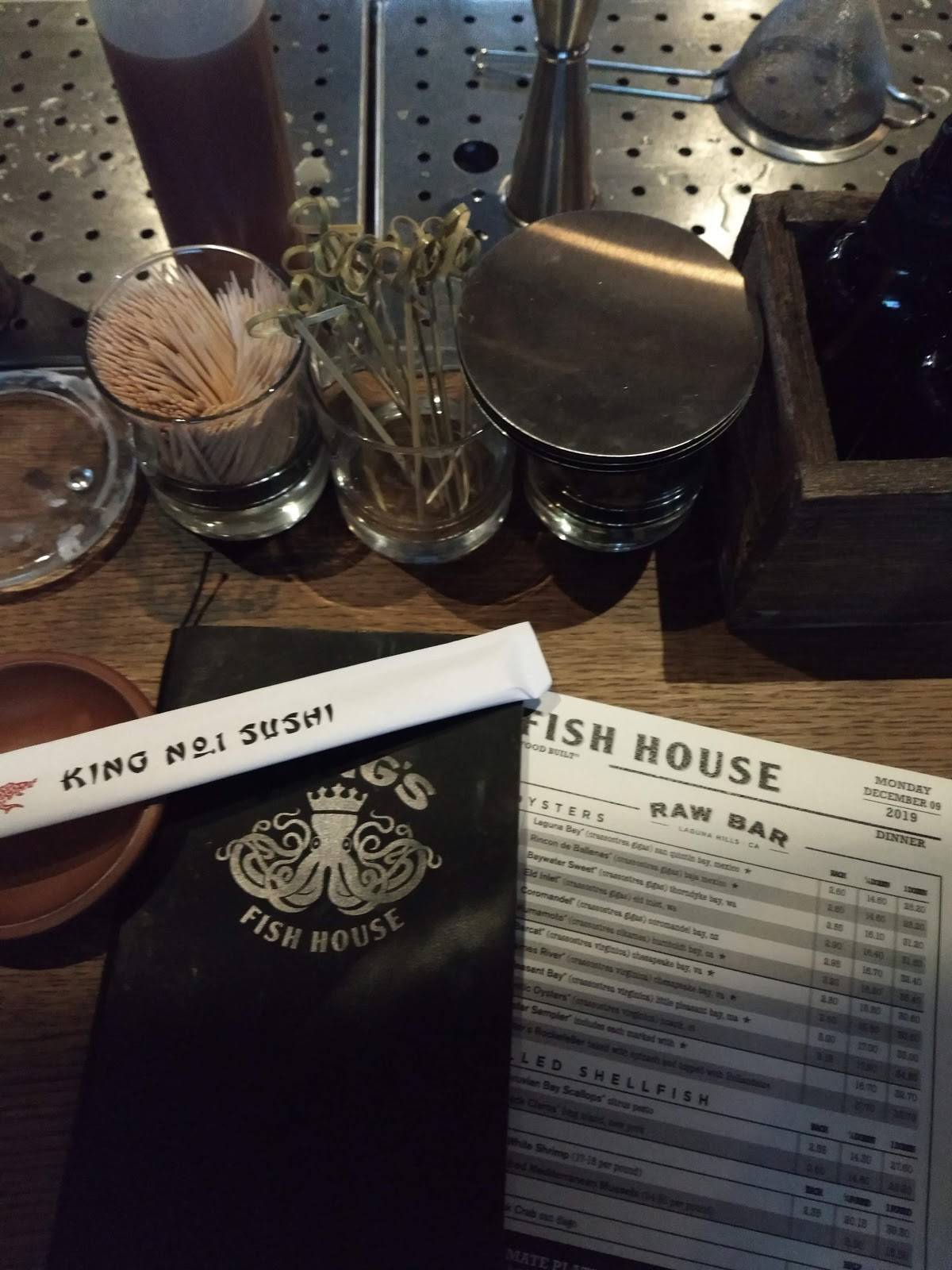Menu at King's Fish House restaurant, Laguna Hills