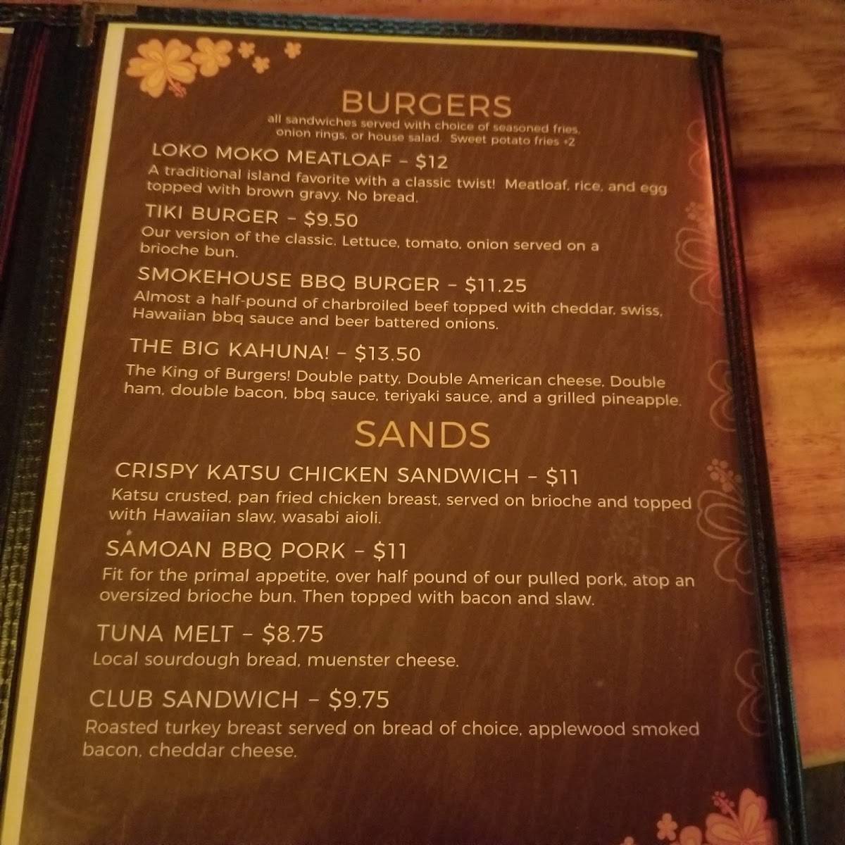 Menu at Kon Tiki Restaurant & Lounge, Tucson