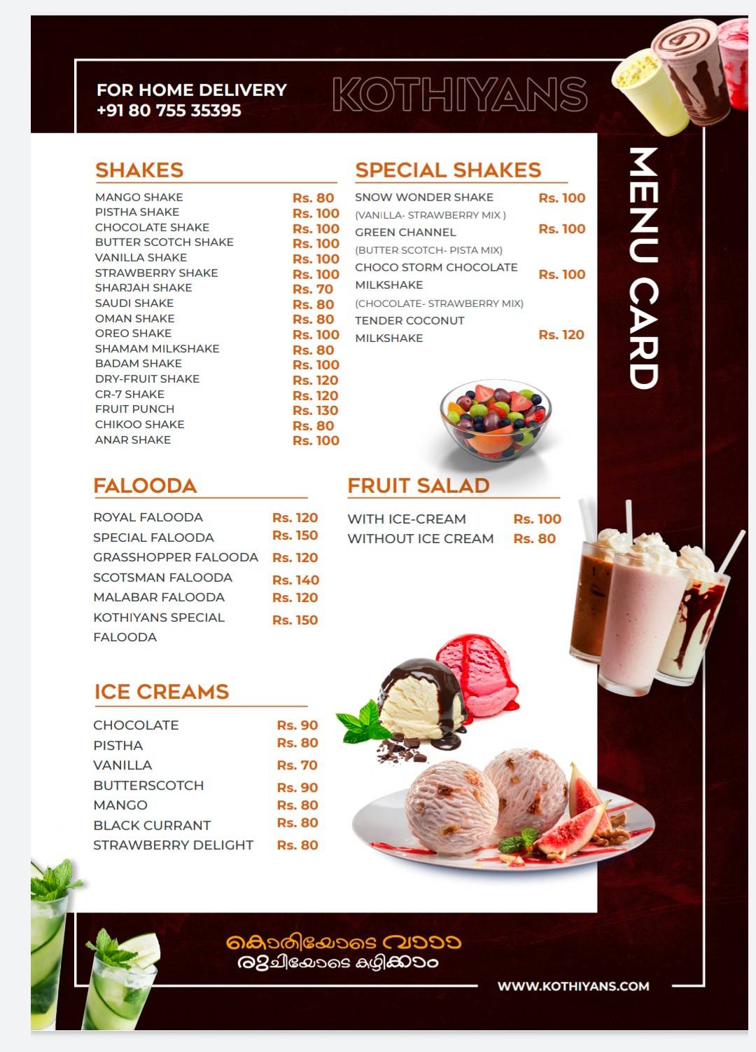 Menu at Kothiyans Restaurant - Multi Cuisine (Kuzhimanthi, Al Faham ...