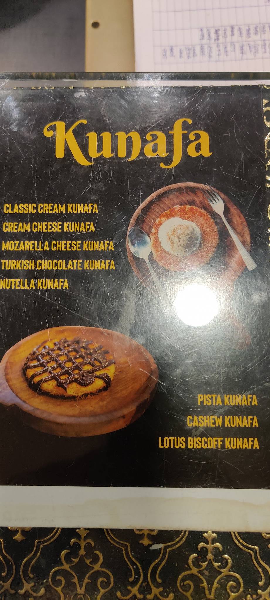 Menu at Kunafa Story - KIOSK, Bengaluru