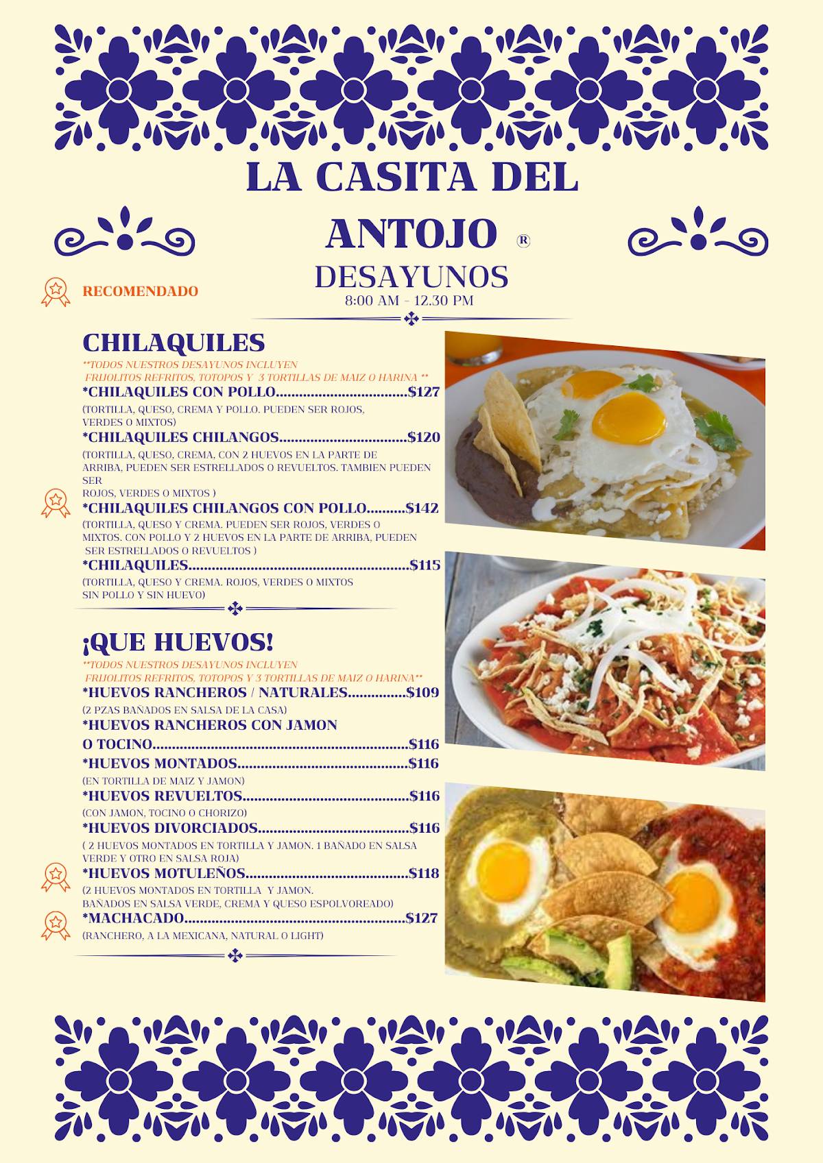 Carta del restaurante LA CASITA DEL ANTOJO SALTILLO, Saltillo, Juan ...