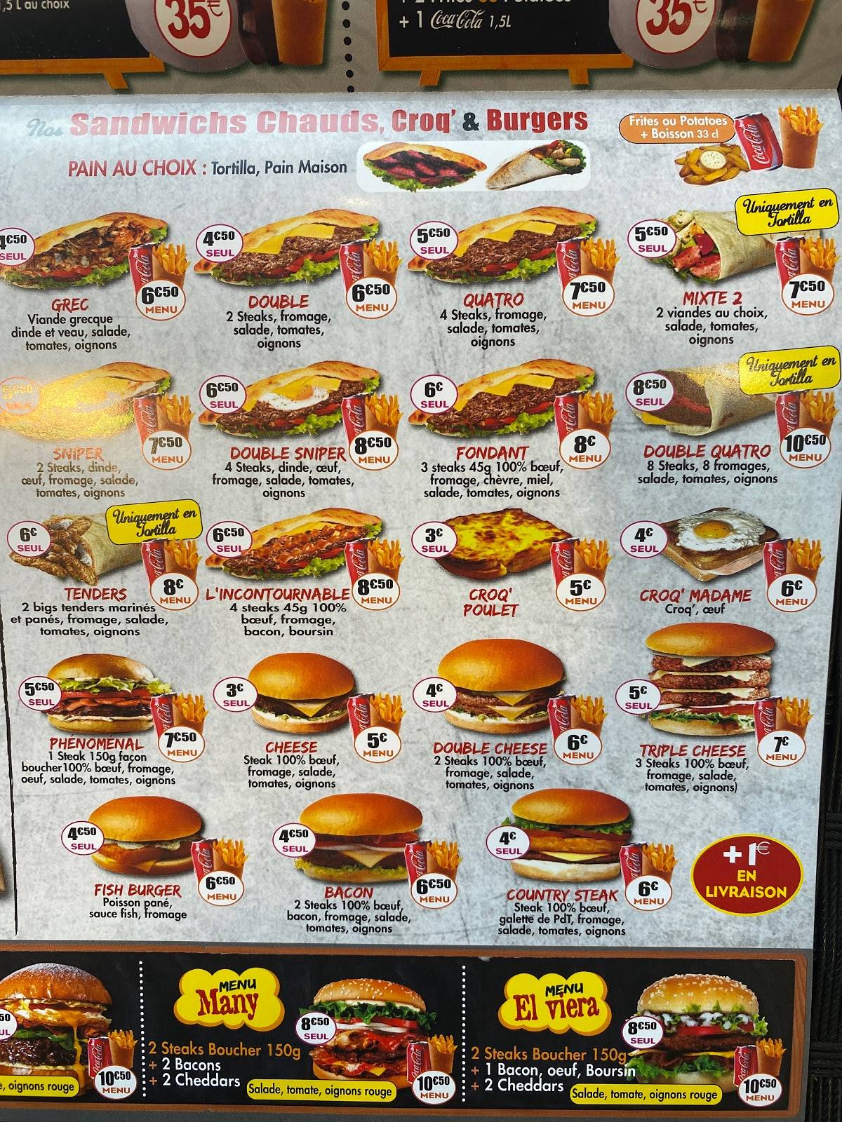 Menu au LA FAMILIA BIS restaurant, Versailles