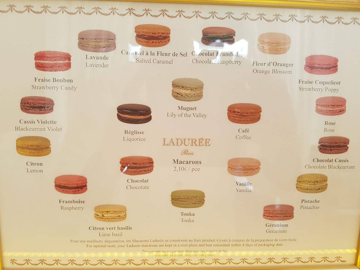 Speisekarte von LADURÉE Luxembourg Store restaurant, Luxemburg