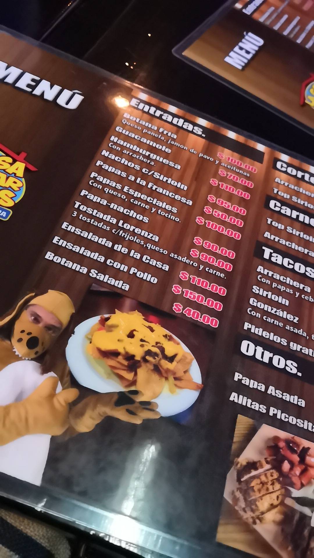 Carta del pub y bar La Casa del Oscar Burgos, Monterrey, Av. Revolución ...