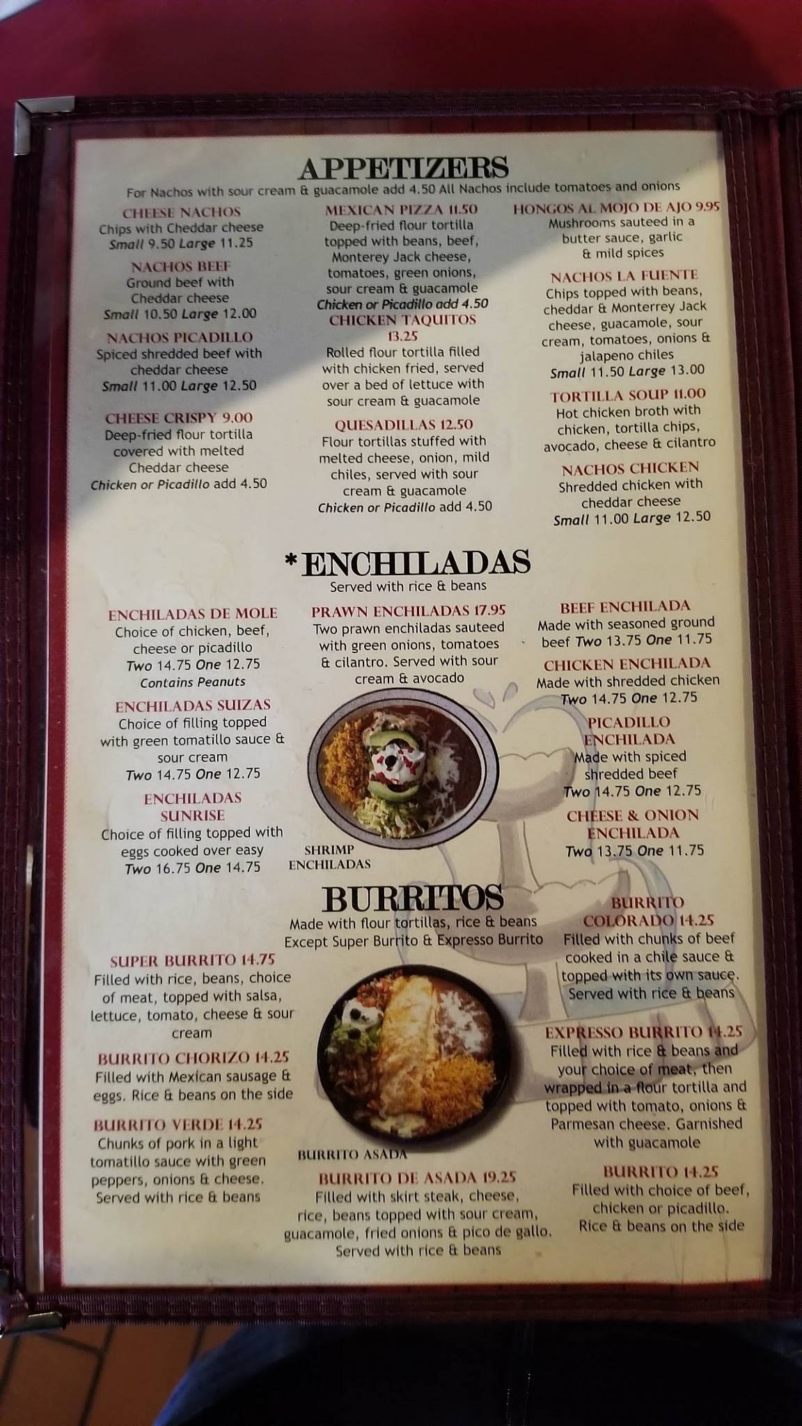 Menu at La Fuente restaurant, Renton, SE Petrovitsky Rd