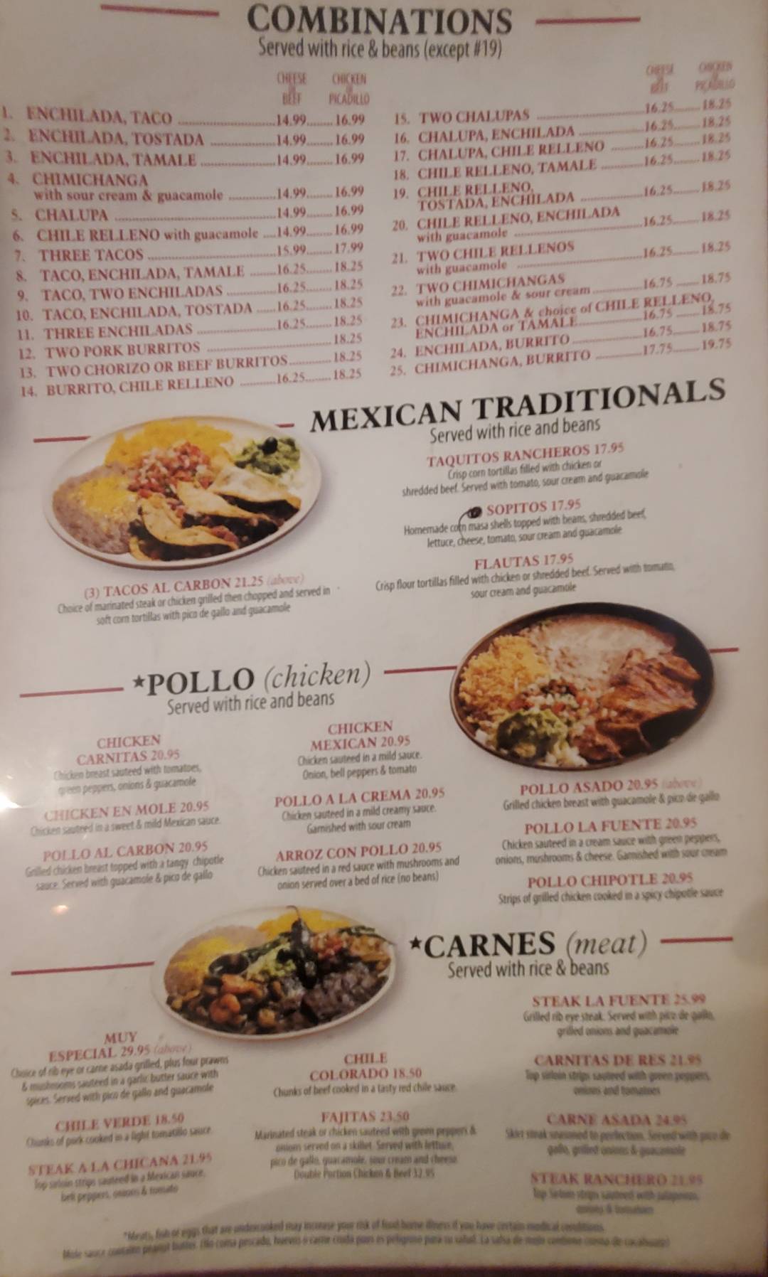 Menu at La Fuente restaurant, Renton, SE Petrovitsky Rd