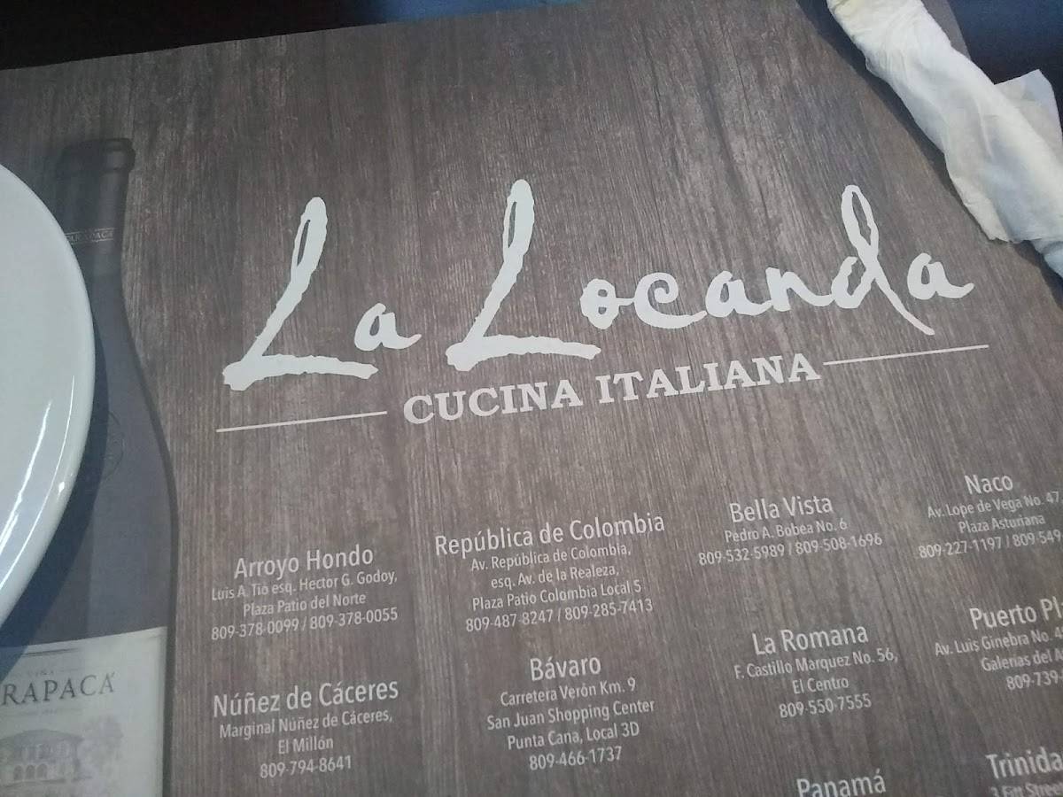 Carta del restaurante La Locanda - Núñez del Cáceres, Santo Domingo