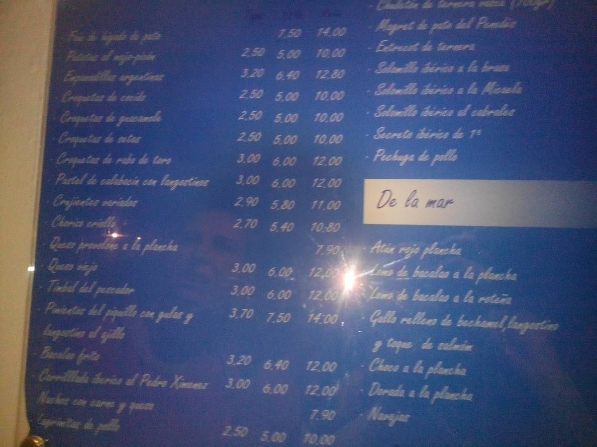 Carta de La Micaela Restaurante Bar, El Puerto de Santa María, Av ...